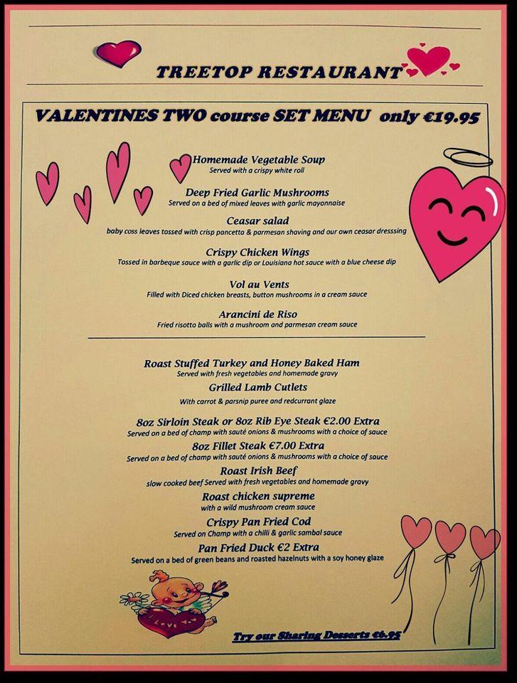 Menu at THE TREETOP RESTAURANT / THE STEERING WHEEL BAR, Clondalkin
