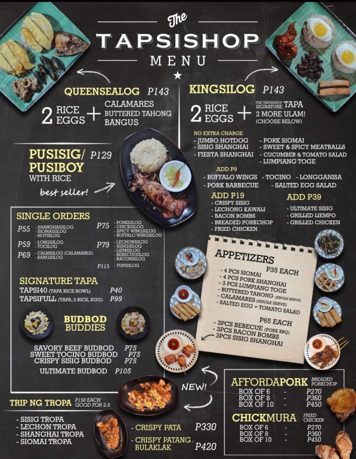 Menu at The TapsiShop Bacoor Cavite restaurant, Bacoor