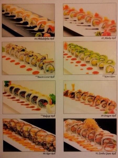 Menu at Zenbu restaurant, Airdrie