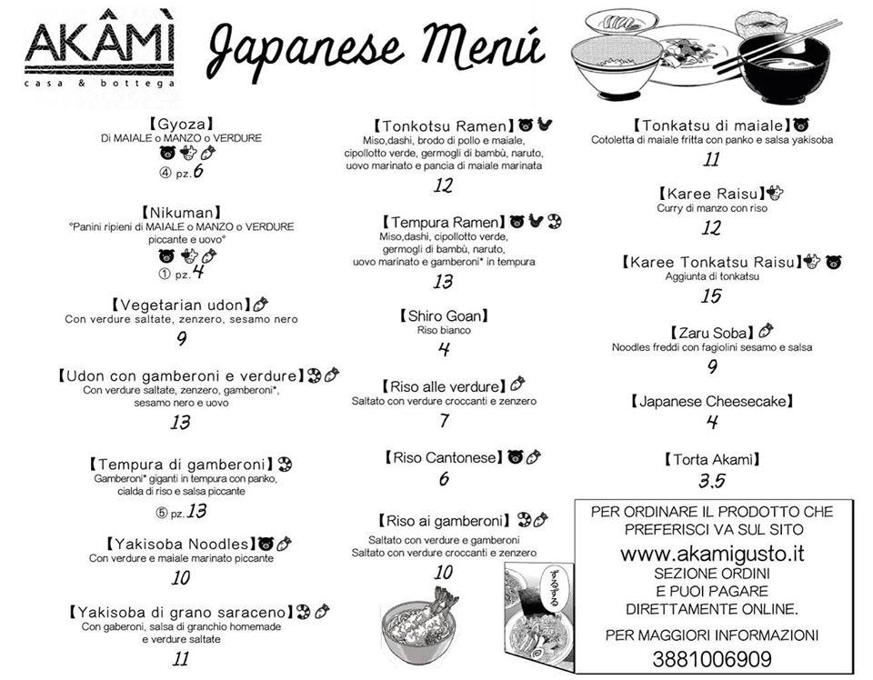Menu da Akâmì Bistrot ristorante, Ravenna