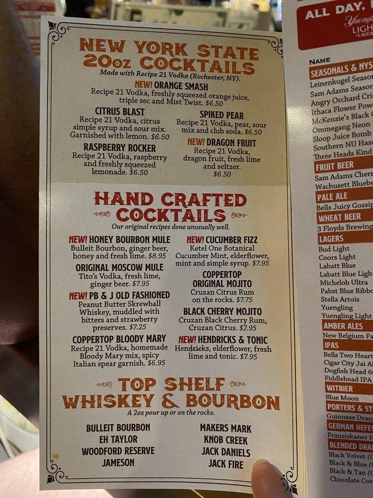 Menu at CopperTop Tavern Vestal pizzeria, Binghamton, Vestal Pkwy E