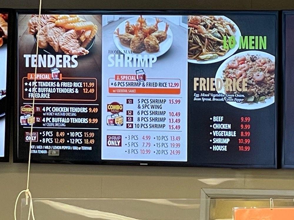 Menu at J Buffalo Wings restaurant, Roswell