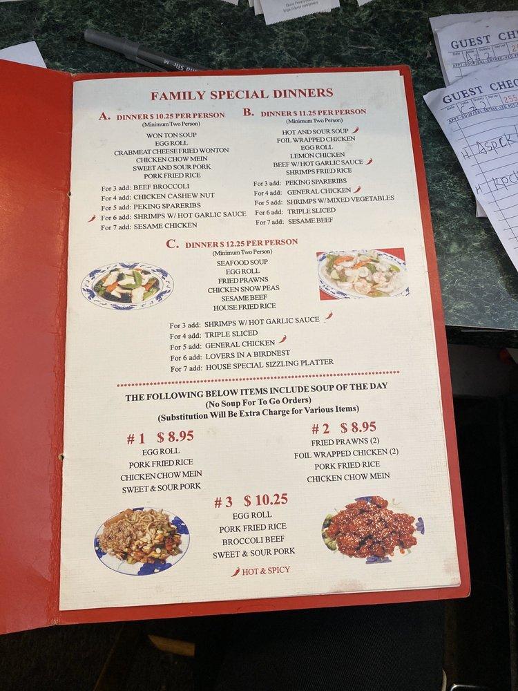 Menu at Pearl House restaurant, Citrus Heights