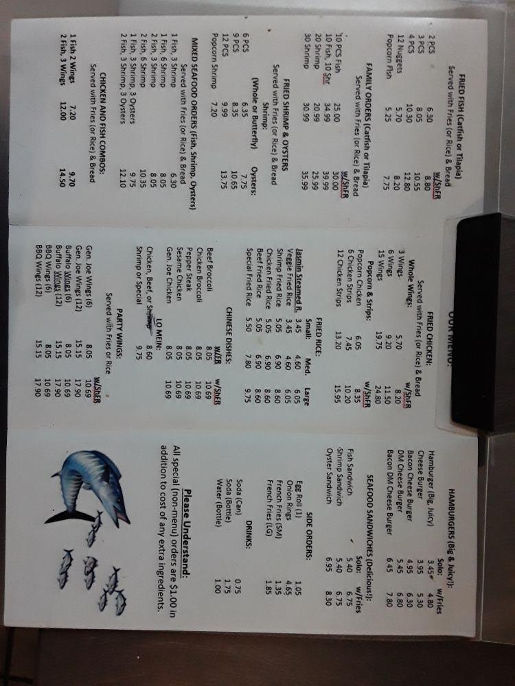 Menu at Wahoo's Fish & Wings Restaurant, Houston