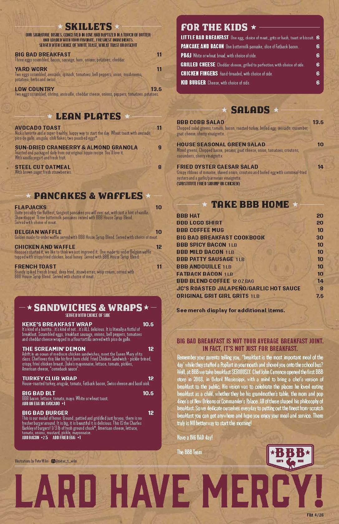 Menu at Big Bad Breakfast - Franklin restaurant, Franklin