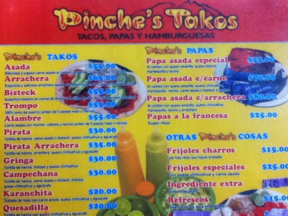 Carta del restaurante Los Pinche's Pollos & Takos., Monterrey