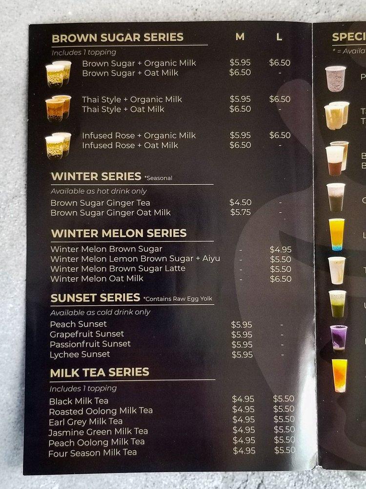 Menu at Baroness, Toronto