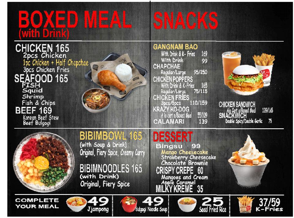 Menu at Bonchon Robinsons Place Naga restaurant, Naga