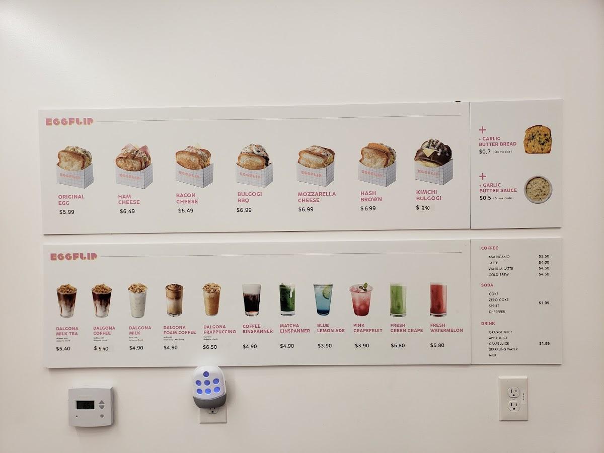 Menu at Flippoly cafe, Buena Park