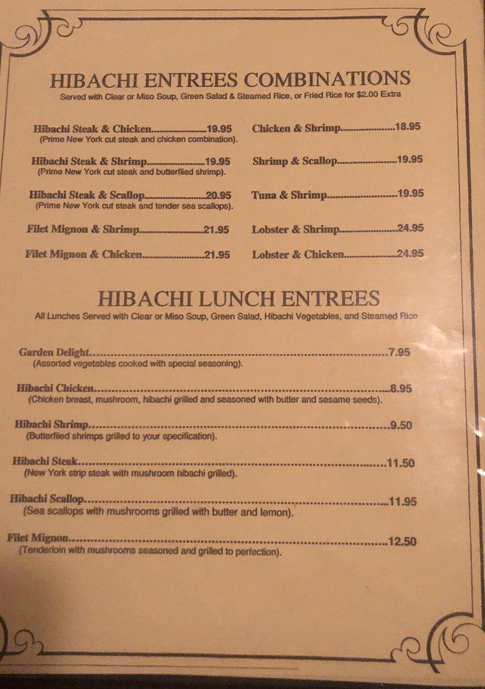 Menu at Sakura Japanese Restaurant & Sushi Bar, Fort Wayne