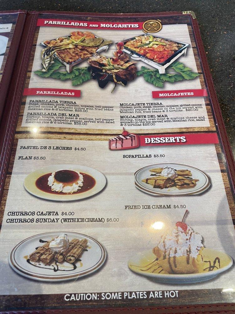 Menu at Señor Julio’s restaurant, Moline