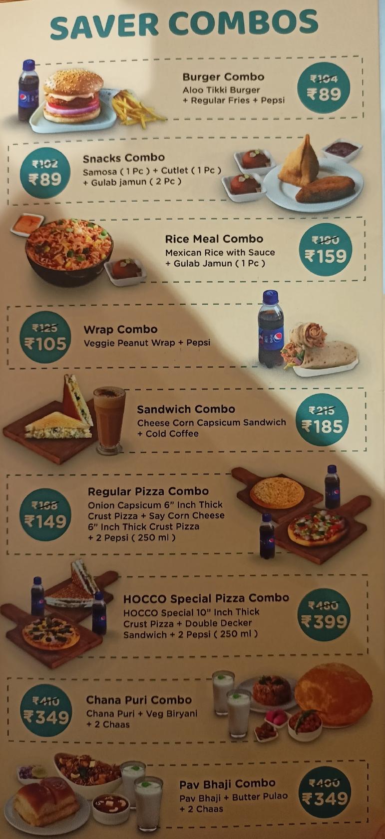 Menu at HOCCO Eatery, SOBO Centre, Ahmedabad, Shop no. 98