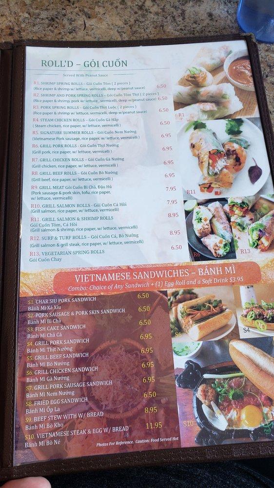 Menu at Pho Rice & Roll'd restaurant, Tracy