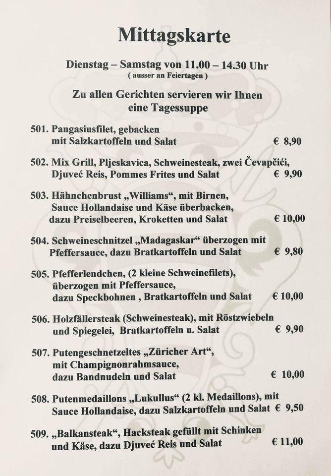 Speisekarte von Ragusa restaurant, Krefeld