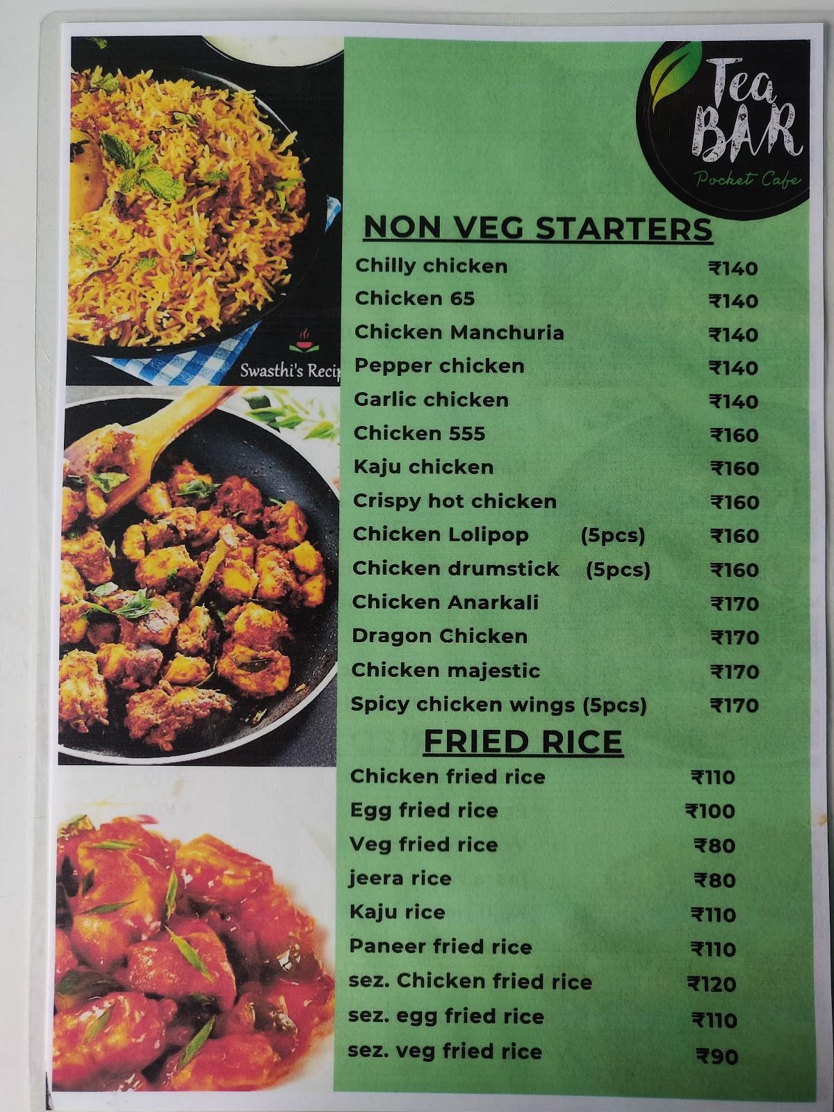 Menu at Tea Bar, Dhone