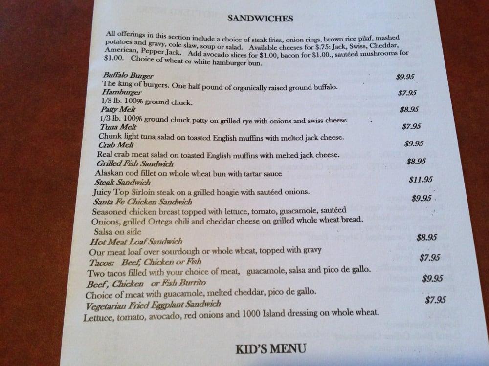 Menu at The Forester Pub & Grill, Camino