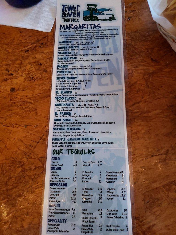 Menu at Tower 7 Baja Mexican Grill BBQ, Wrightsville Beach