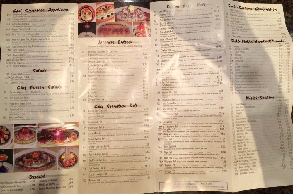 Menu at Akashi restaurant, Conroe