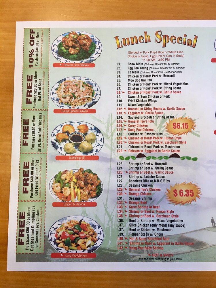 Menu at Bamboo Village restaurant, Mahopac