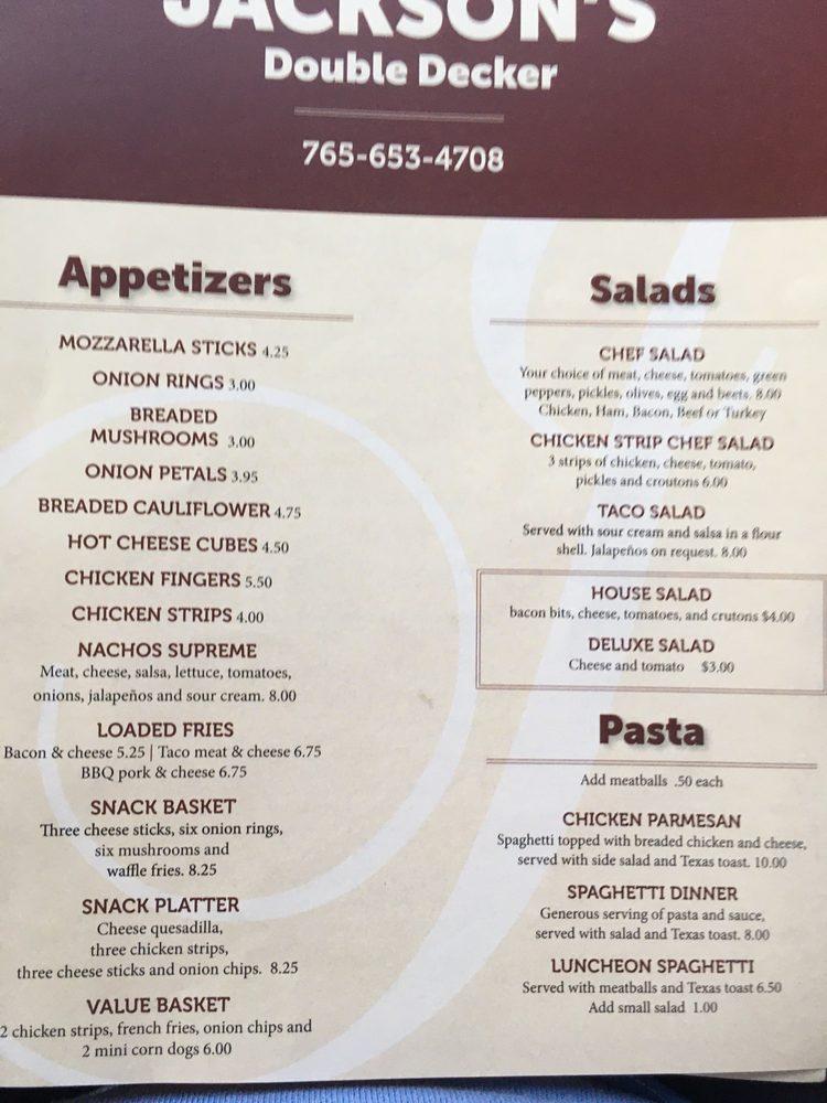 Menu at Double Decker Drive In steakhouse, Greencastle