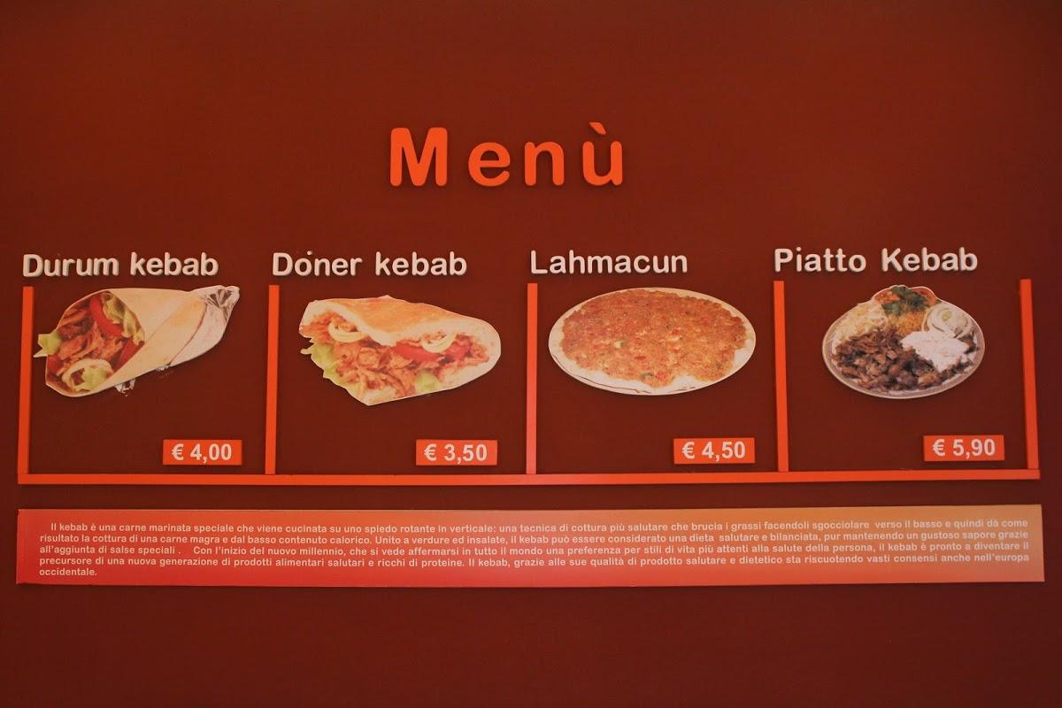 Menu da Orient Kebab ristorante, Pozzallo