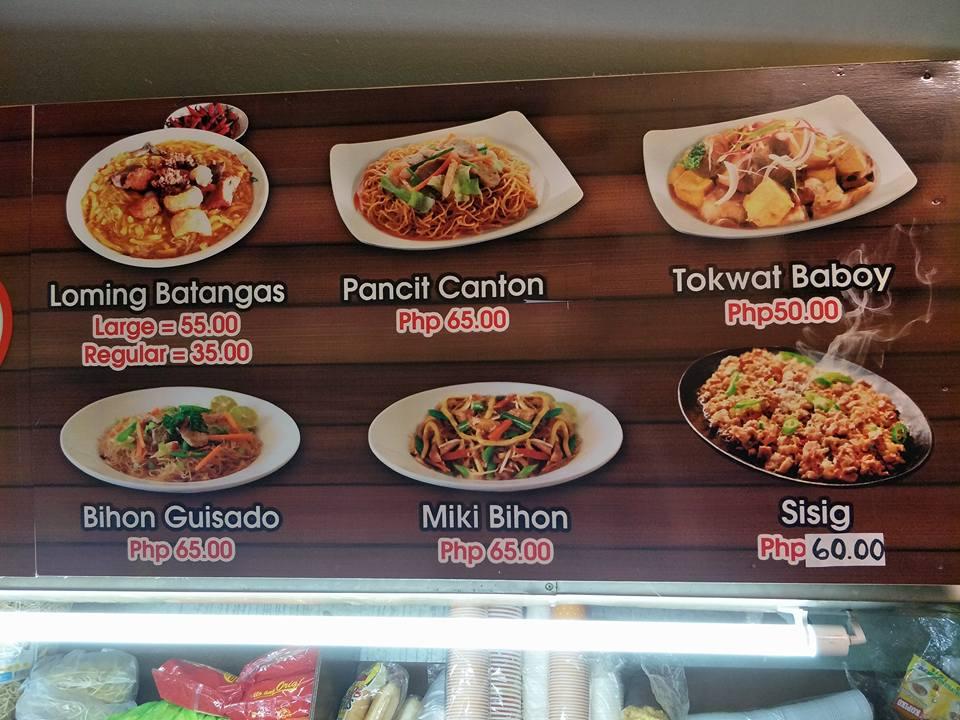 Menu at Rufi's Food House restaurant, Makati