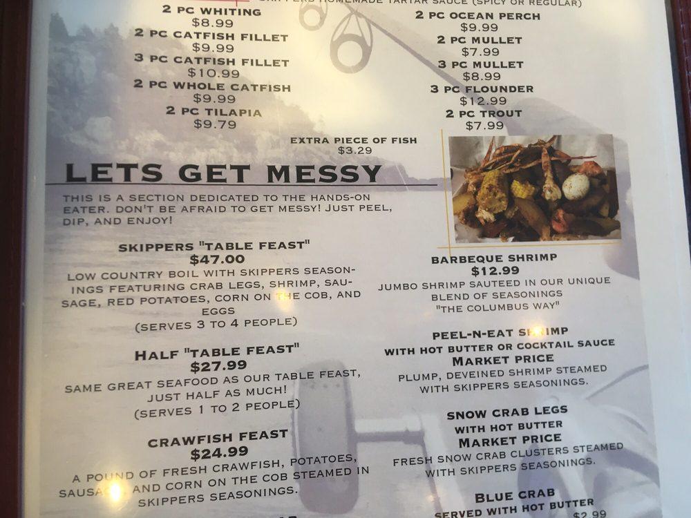 Menu at Skippers Seafood restaurant, Columbus