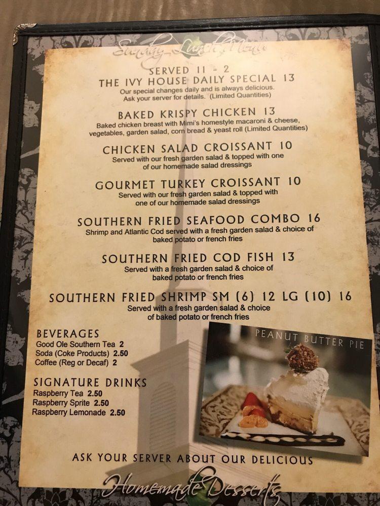 Menu at The Ivy House Restaurant, Williston