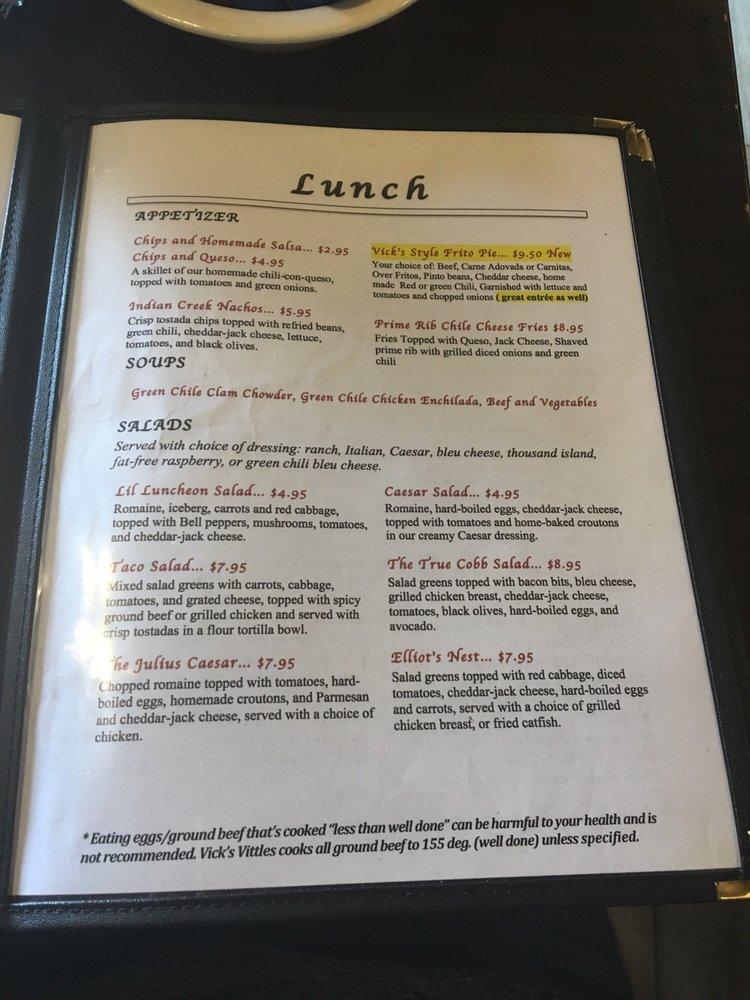 Menu at Vick's Vittles BBQ, Albuquerque, Central Ave SE