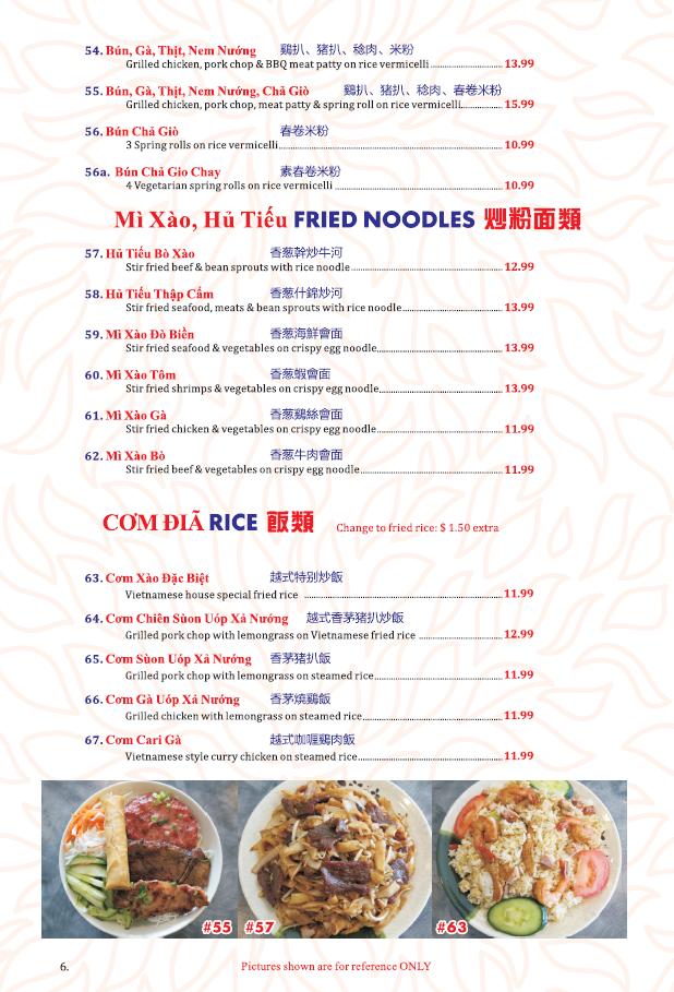 Menu at Noodle Island restaurant, Surrey