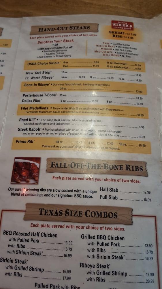 Menu at Texas Roadhouse BBQ, Decatur, Beltline Rd SE