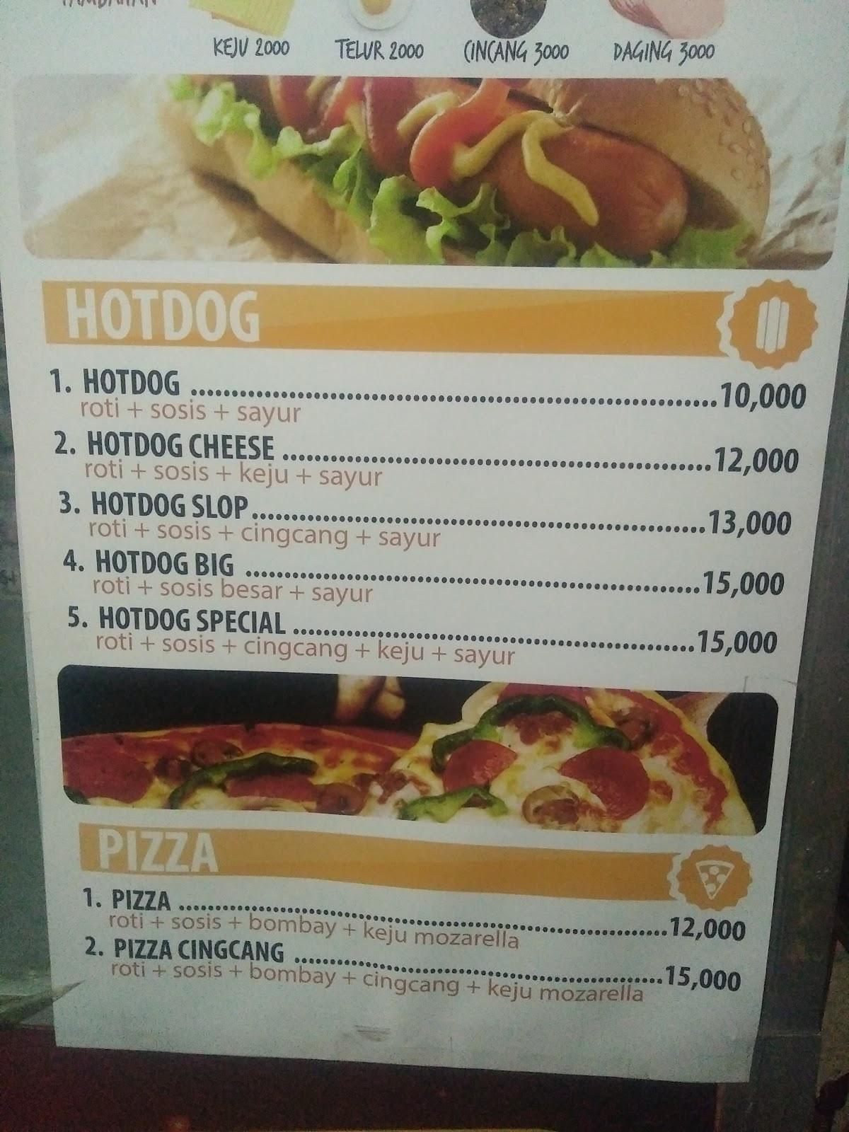 Menu at home burger restaurant, Bandung