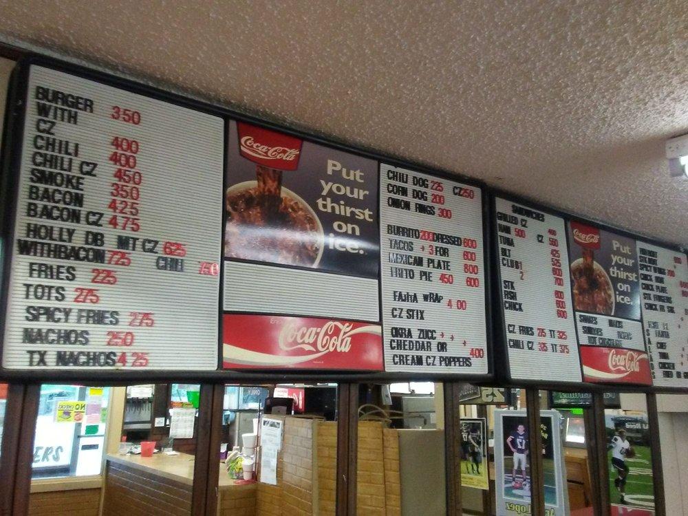 Menu at Holly's Drive Inn restaurant, Post