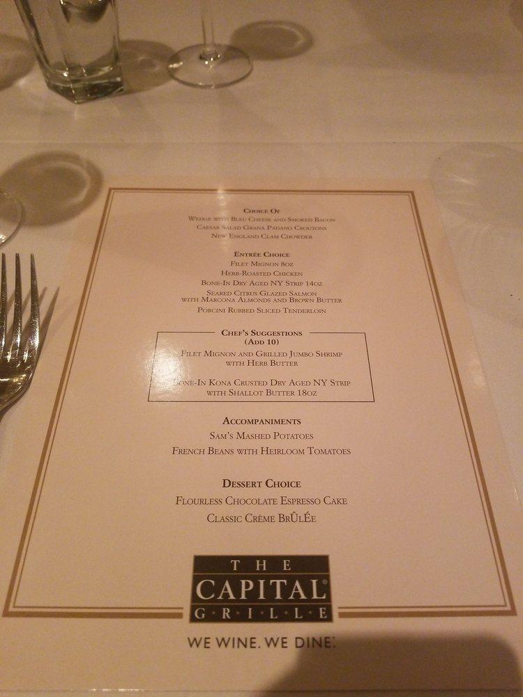 Menu at The Capital Grille pub & bar, Scottsdale, N Scottsdale Rd