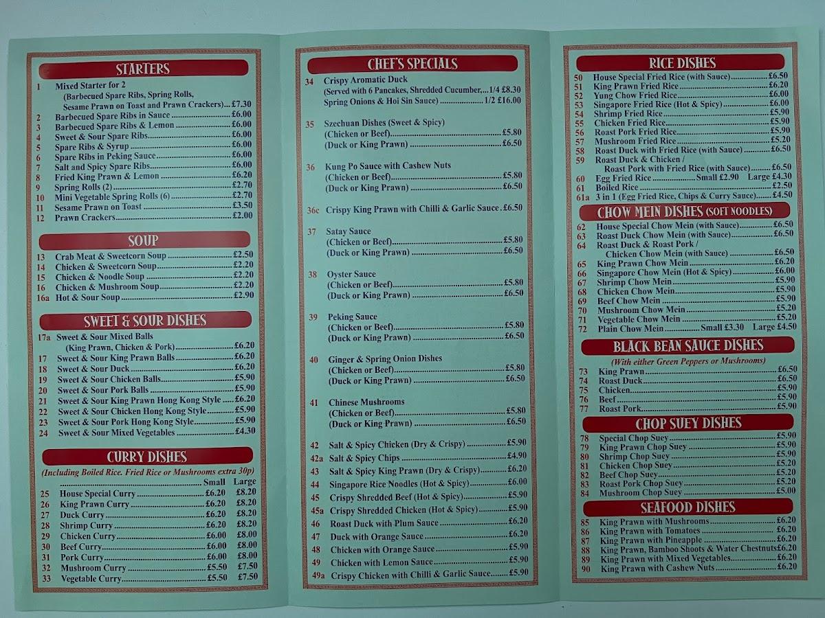 Menu at Wok Express fast food, Stratford-upon-Avon