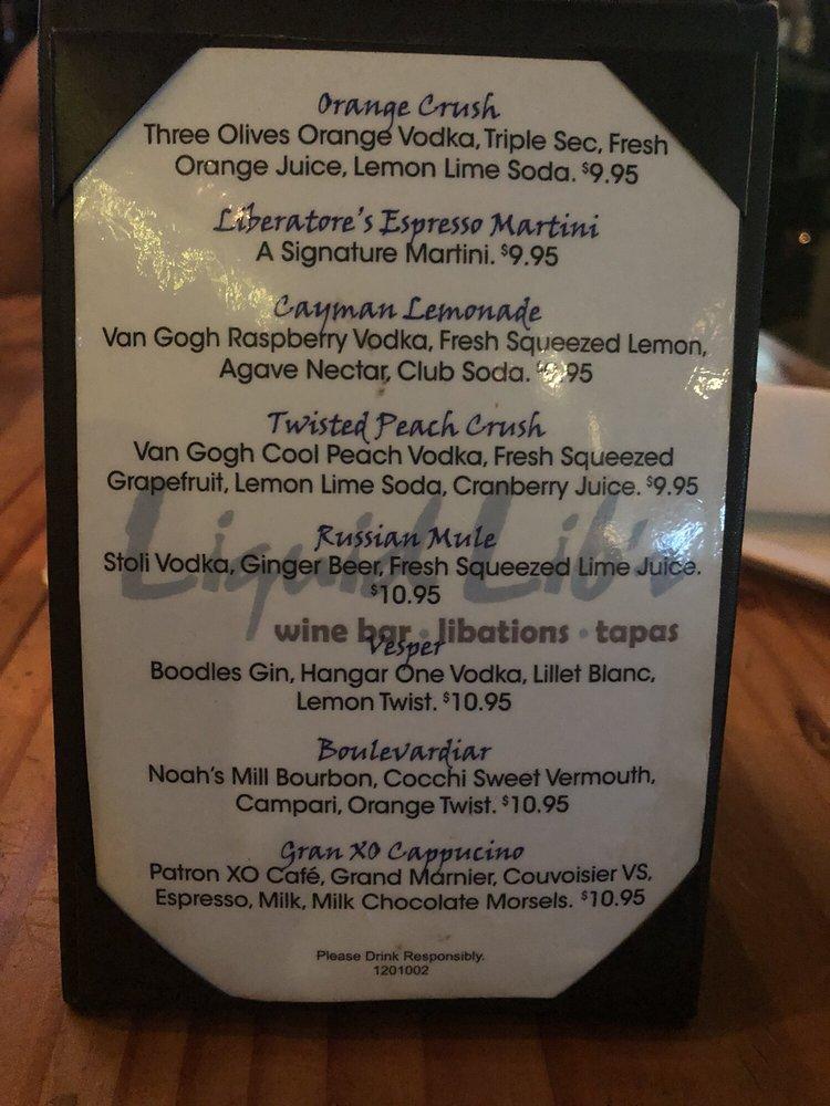 Menu at Liquid Lib's pub & bar, Lutherville-Timonium