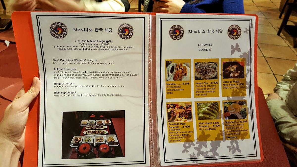 Carta de Restaurante Miso, Granada