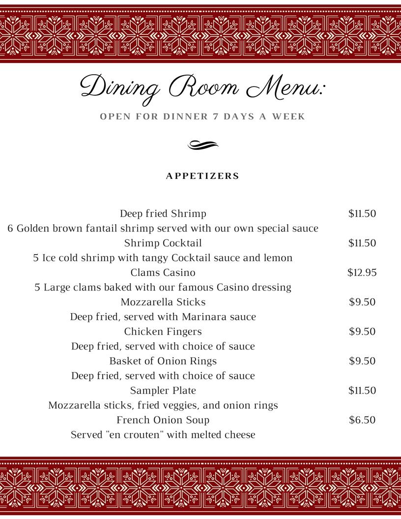 Menu at Redwood Restaurant, Naples