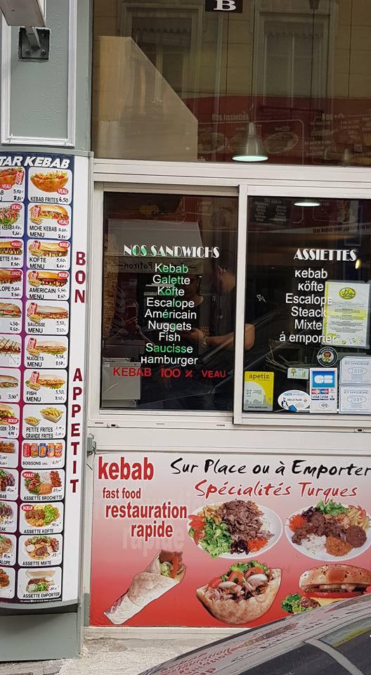 Menu at Star Kebab BBQ, Lyon, 51 Rue Tête d'Or