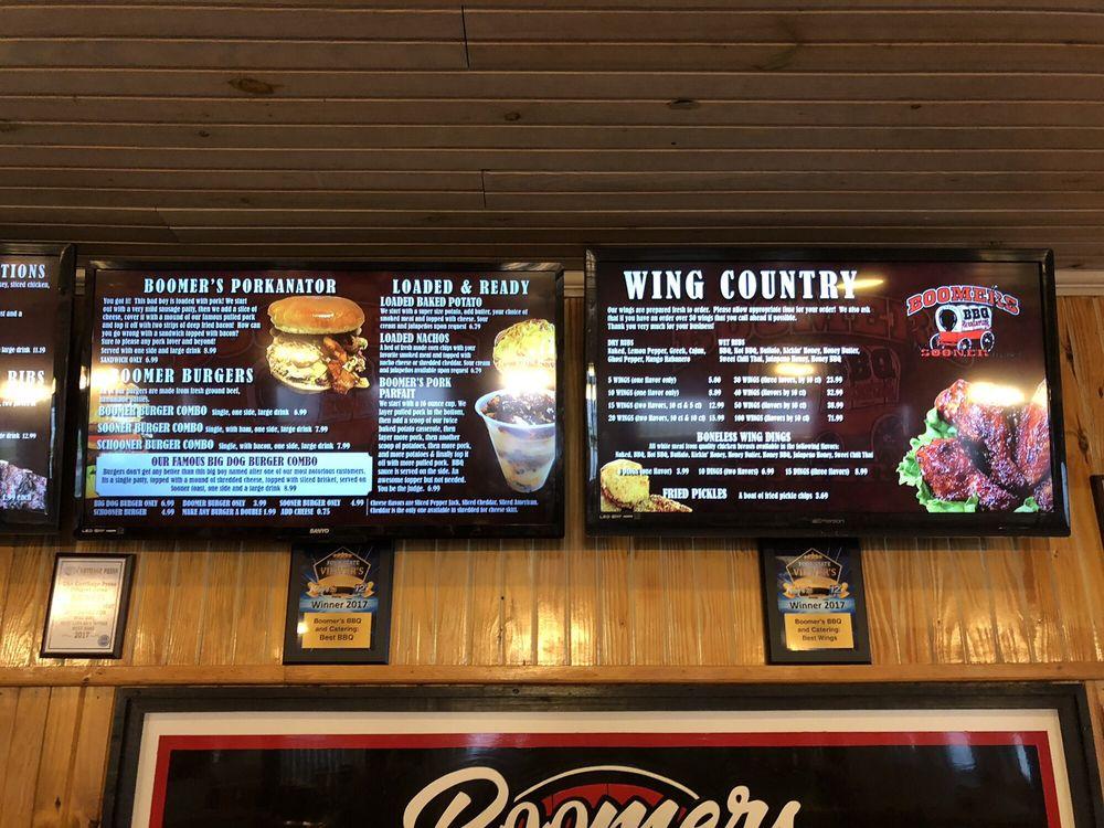 Carta de Boomers BBQ and Catering, Carthage