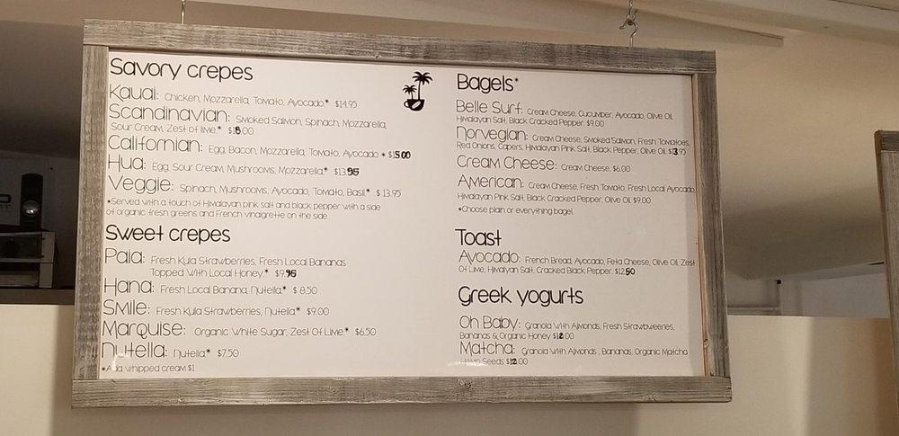 Menu at Belle Surf Cafe, Lahaina