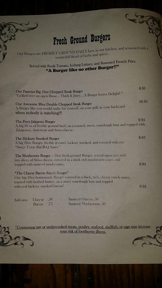 Menu at Carriage House BBQ, Houston