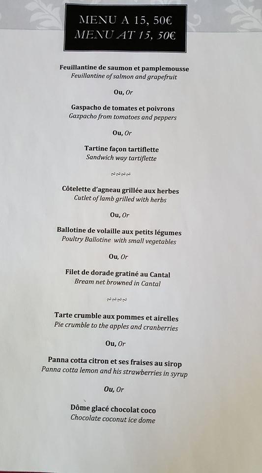 Menu au Le Renaissance Hôtel Restaurant Aurillac, Aurillac