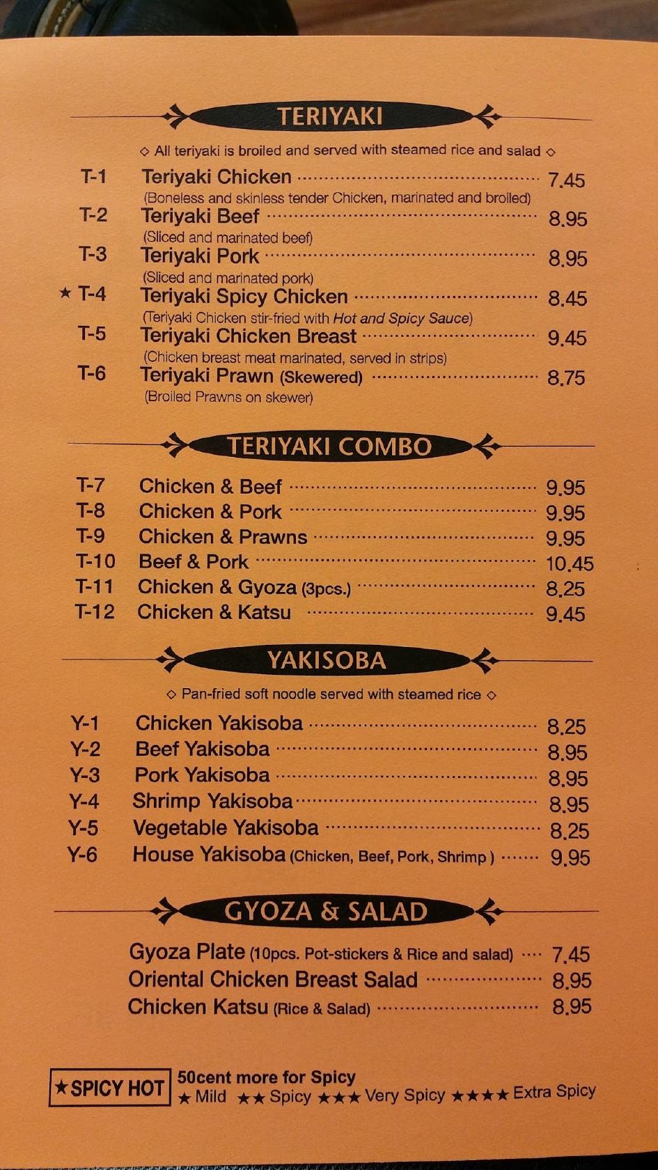 Menu at New Teriyaki & Wok restaurant, Auburn