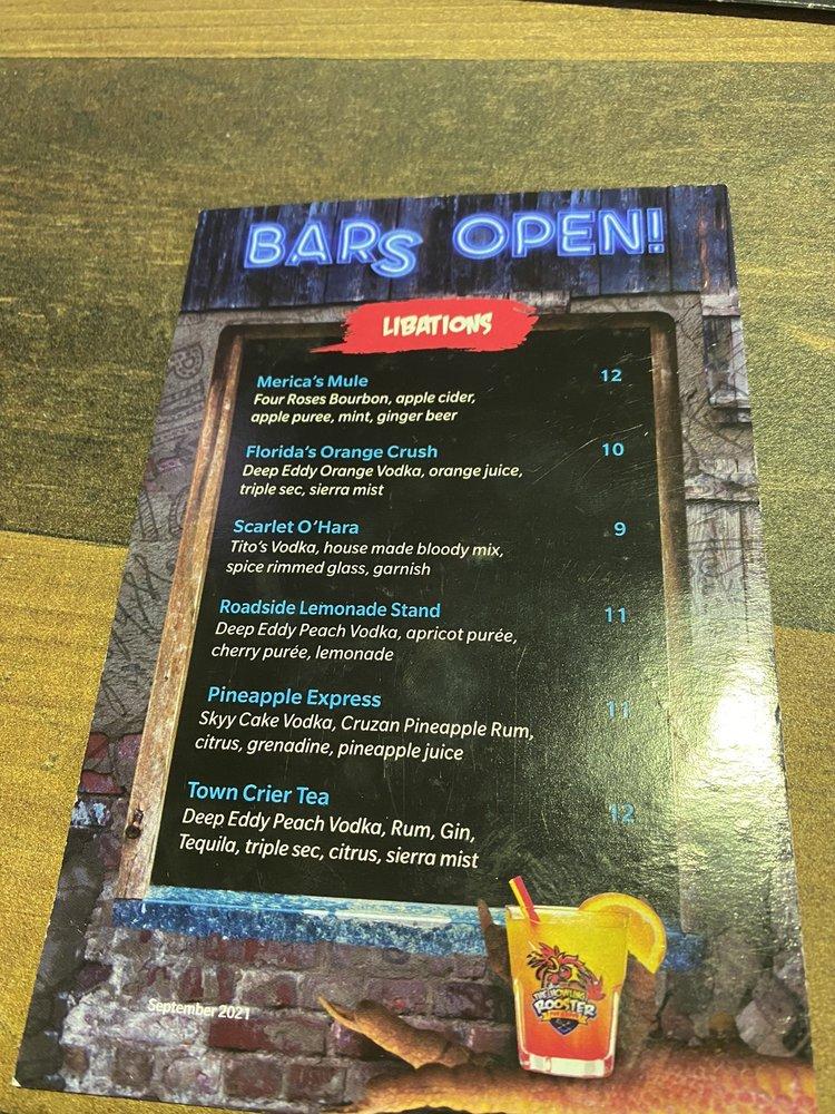Menu at The Howling Rooster Pub & Grub, Port St. Lucie