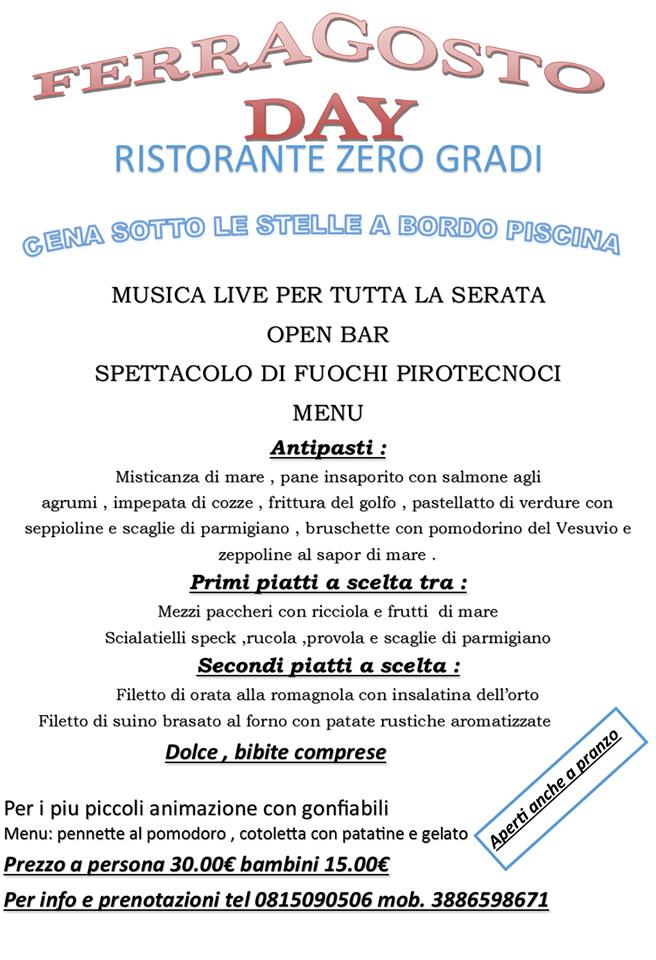 Menu at Zero Gradi Ristorante Braceria, Lago Patria