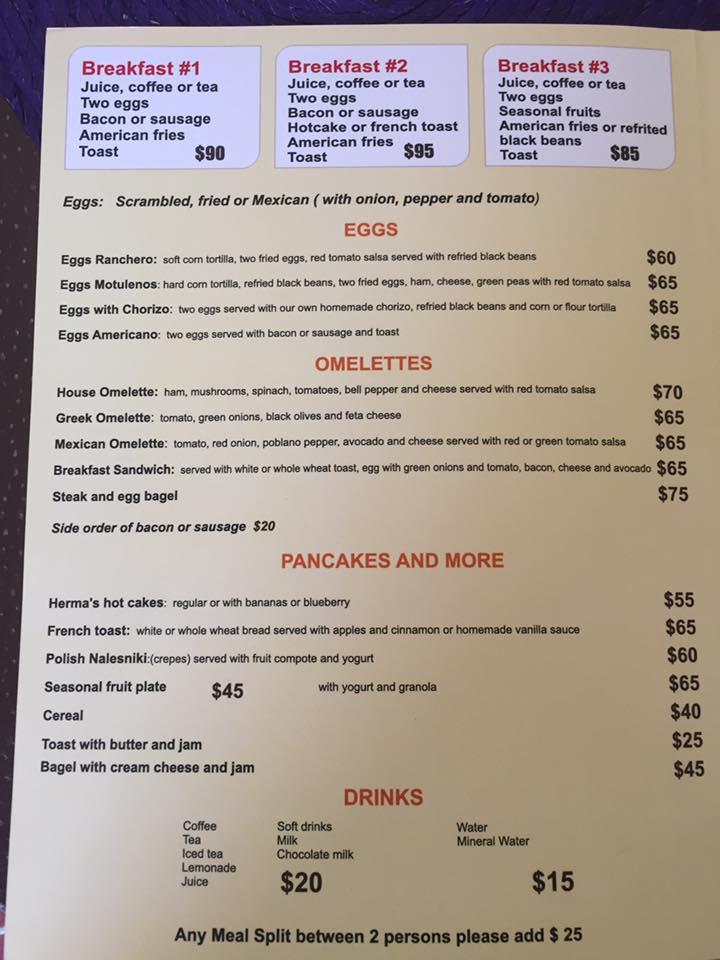Menu at Gosha's Restaurant, Ajijic