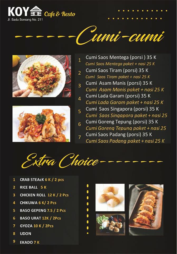 Menu at Koya Cafe & Resto, Soreang, Jl. Raya Soreang-Ciwidey No.211