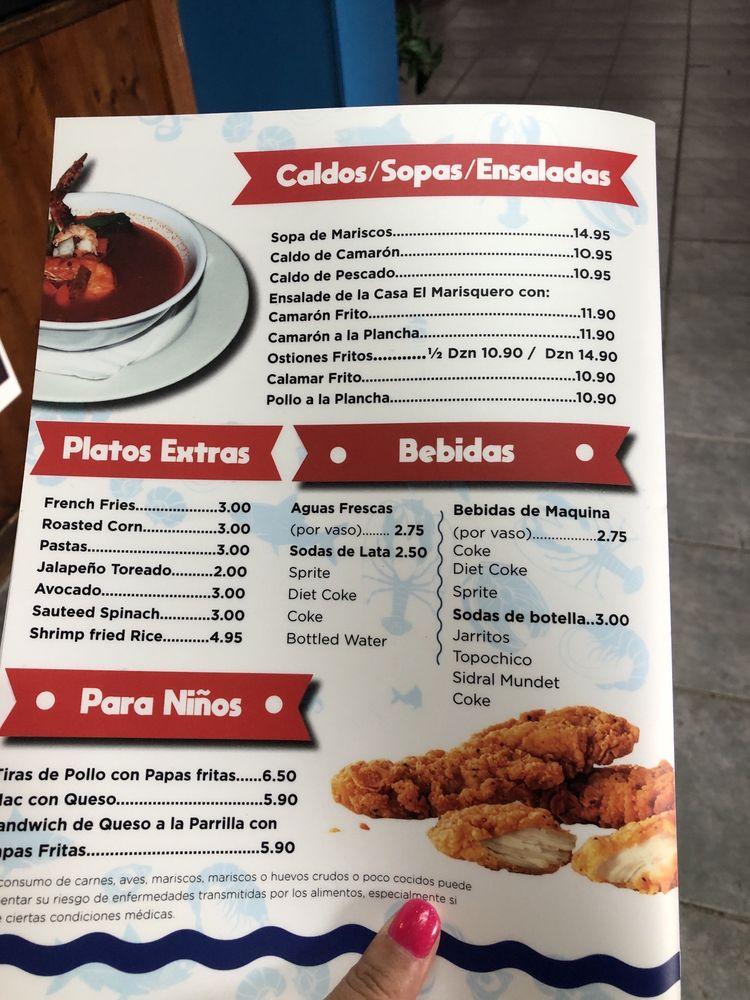 Menu at Ostioneria El Marinero restaurant, Houston