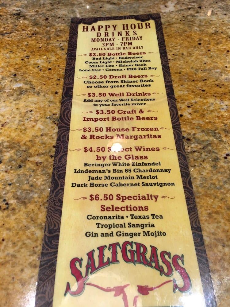 Menu at Saltgrass Steak House steakhouse, Mesquite